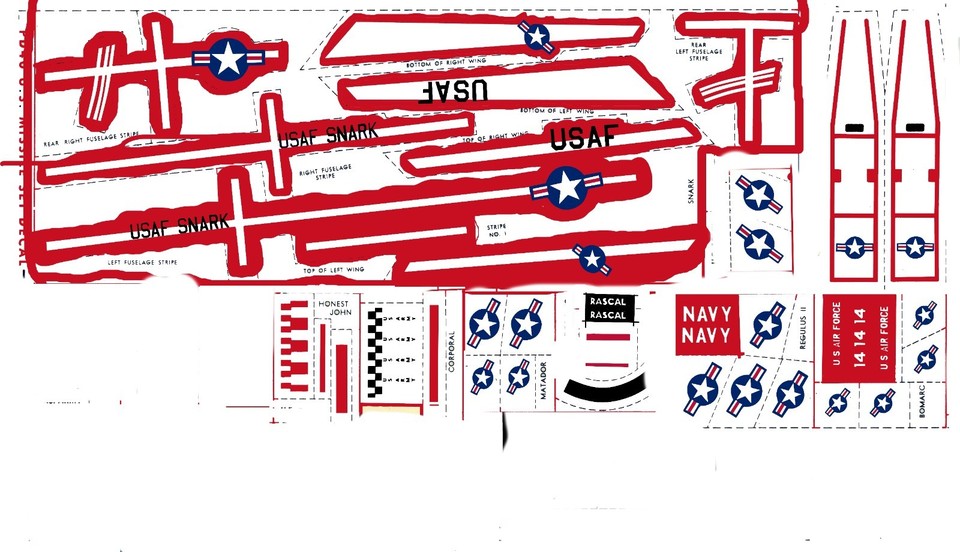 REPRODUCTION DECALS: MONOGRAM 1958 "MISSILE ARSENAL" [SPACE MISSILES ...