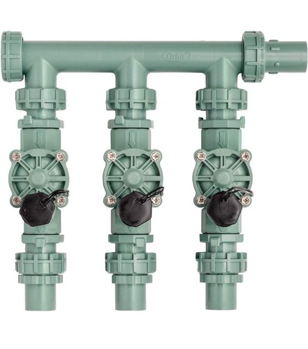 Orbit Preassembled 3 Valve Irrigation Manifold PVC Sprinkler System ...