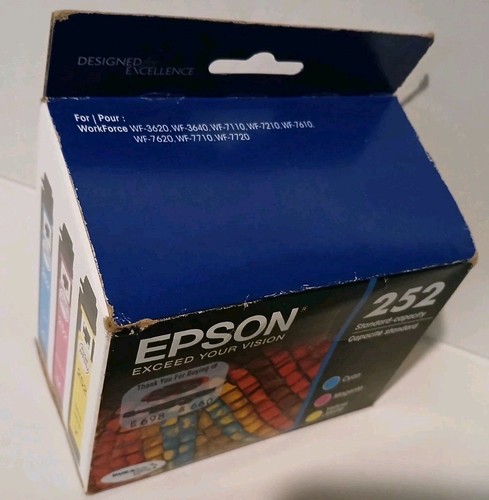 Epson 252 Cyan Magenta Yellow Color Ink Cartridges T252520S Genuine 06/ ...