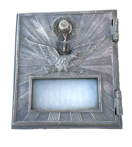 Vintage Bronze Post Office Mailbox Glass Door w/ Eagle & Combination ...