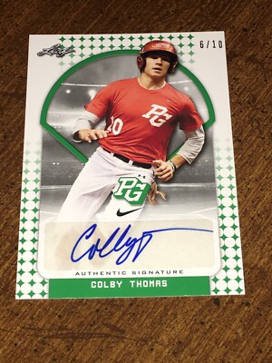 COLBY THOMAS 2018 LEAF PERFECT GAME METAL GREEN AUTOGRAPH #6/10 ...