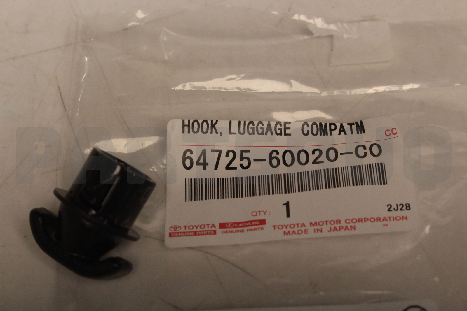 6472560020C0 Genuine Toyota HOOK, LUGGAGE COMPARTMENT TRIM, NO.1 64725 ...