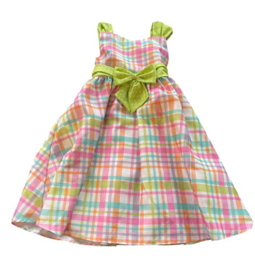 New Girls Clothes Rare Editions Party Dress sz 6x size 6 Pastel Checked ...