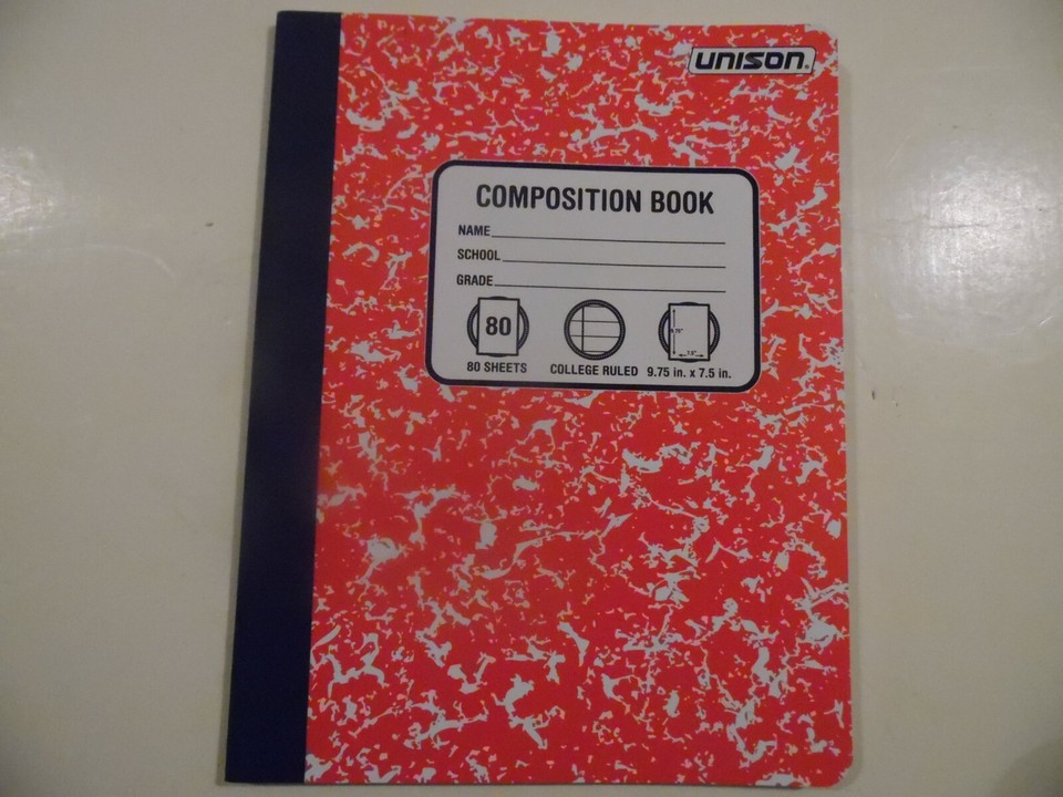 Unison Composition/Notebook 80 Sheets College Ruled, You Choose Color ...