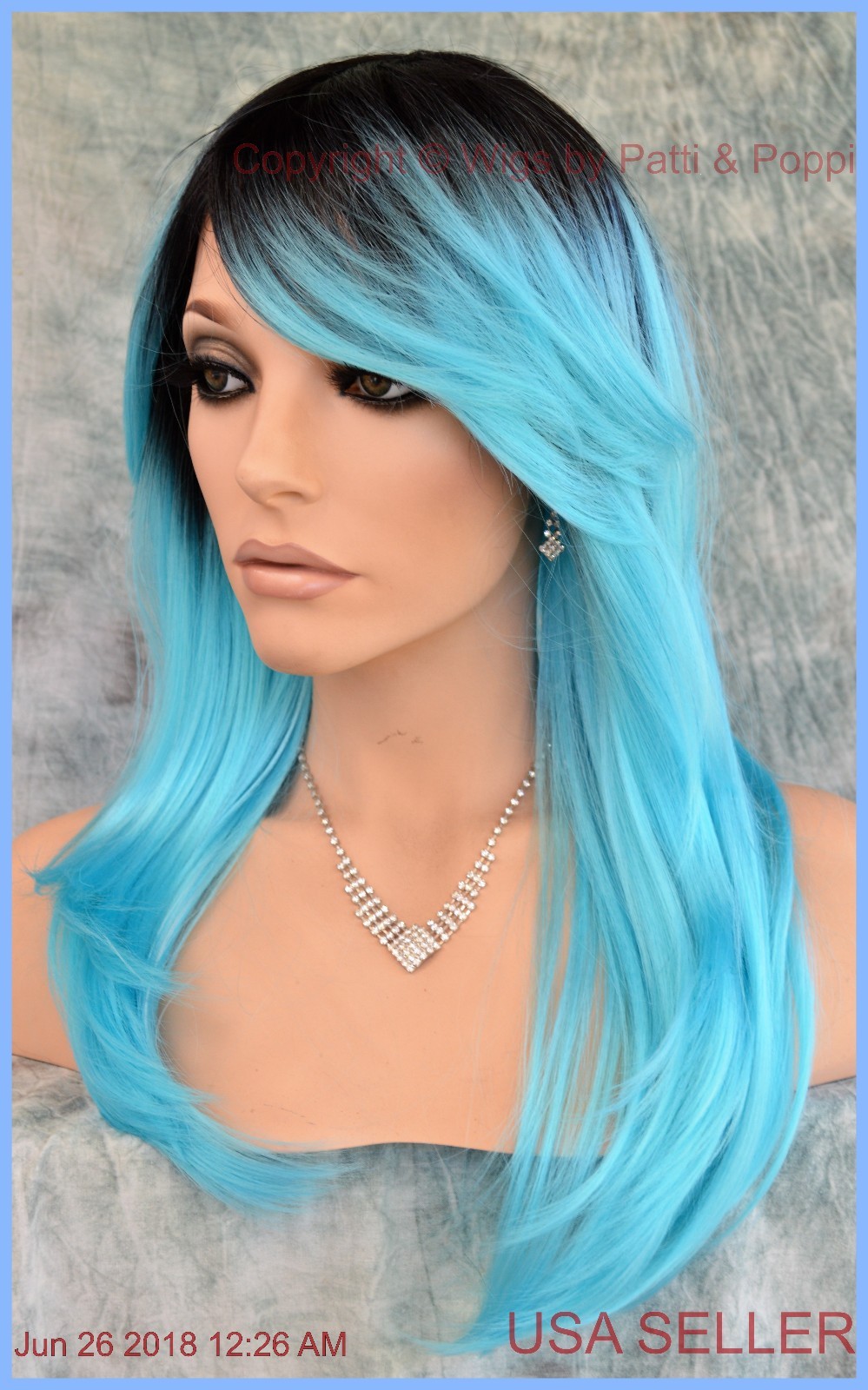 LONG COSTUME WIG HALLOWEEN PARTIES FANTASY *ROOTED ASH ARTIC NITE 1290 ...