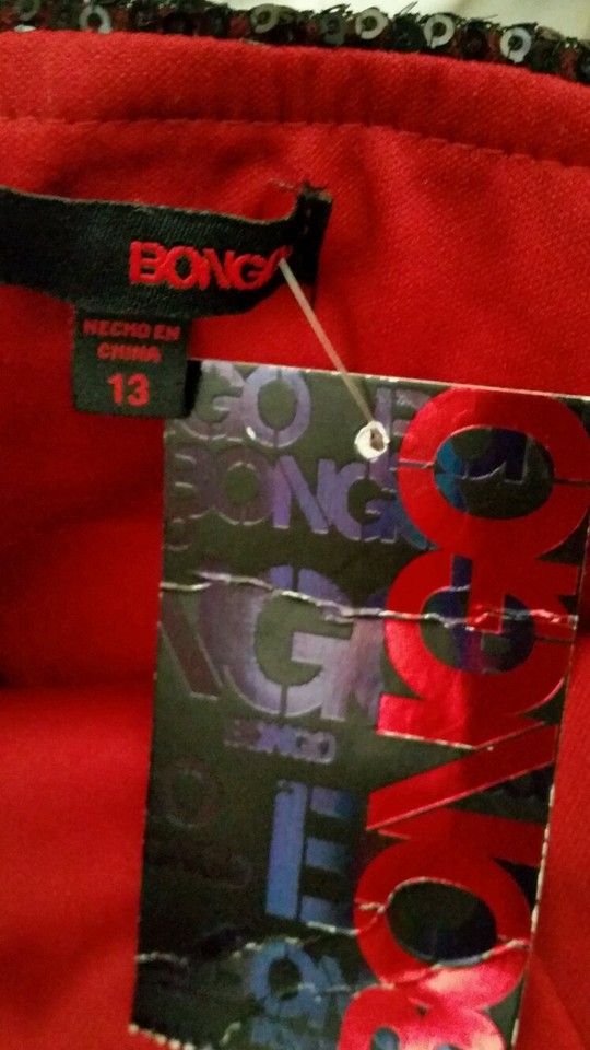 NWT BONGO Strapless RED SEQUIN Cocktail Party Prom Club Dress Juniors ...