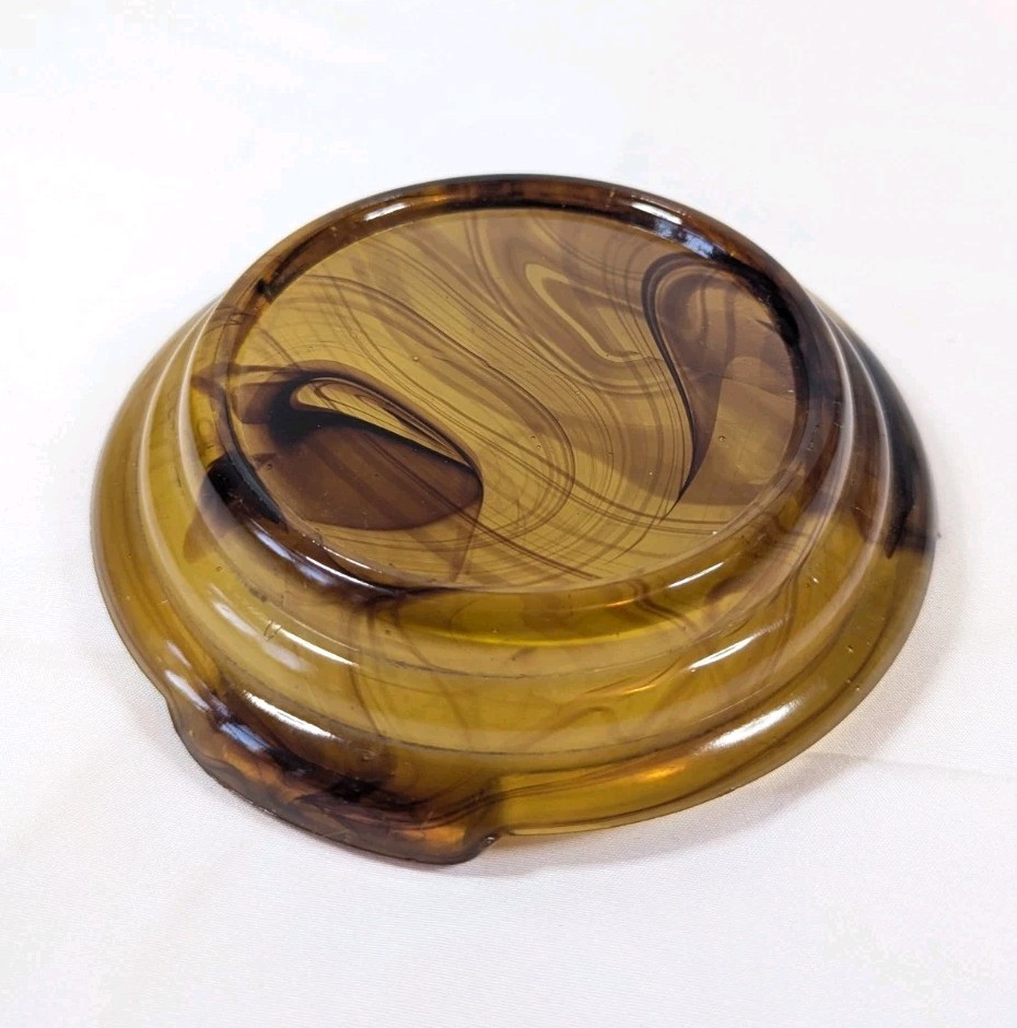 George Davidson British Art Deco Amber Cloud Glass Vintage Spare Dish ...