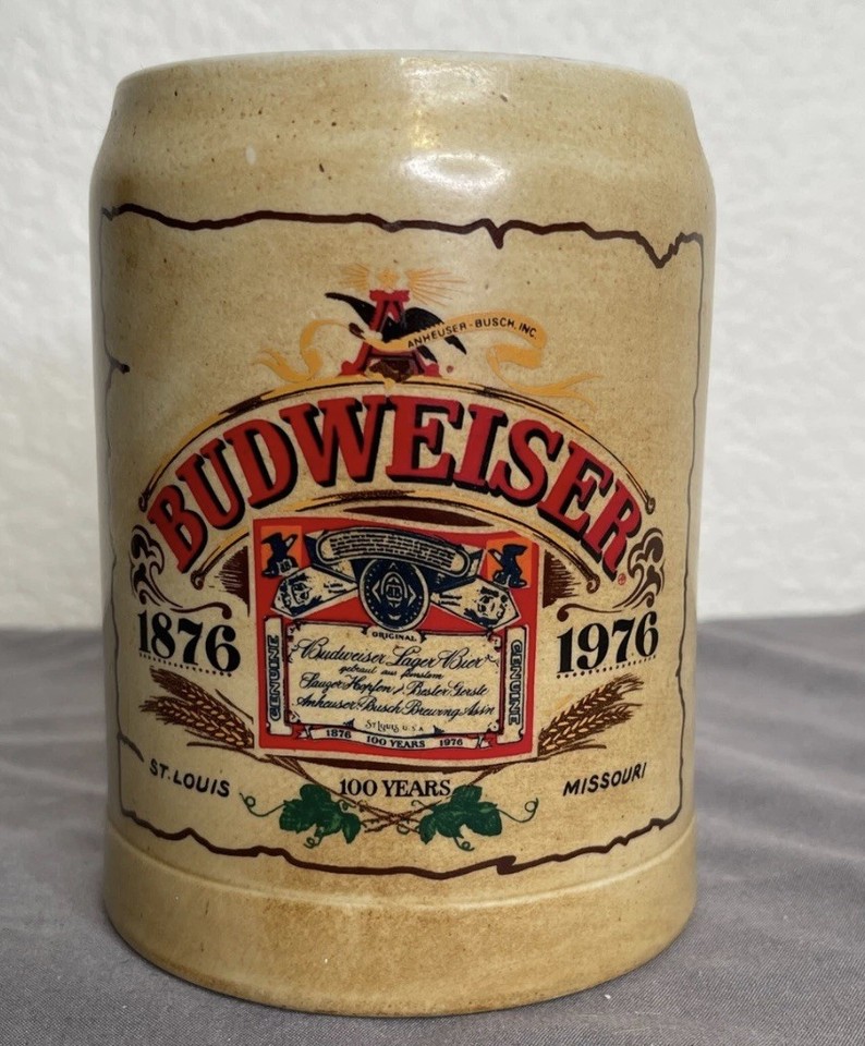 Rare Budweiser Centennial Mug Stein 100 Year Anniversary Ceramarte 1976 ...