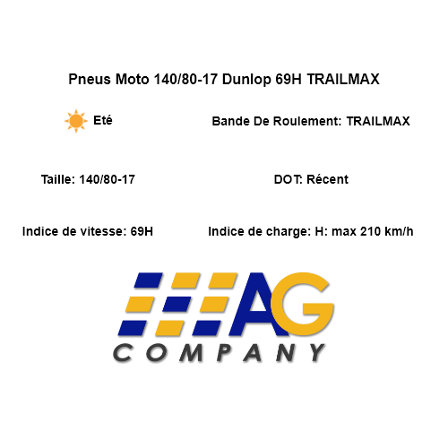 Pneus Moto 140/80-17 Dunlop 69H TRAILMAX | eBay