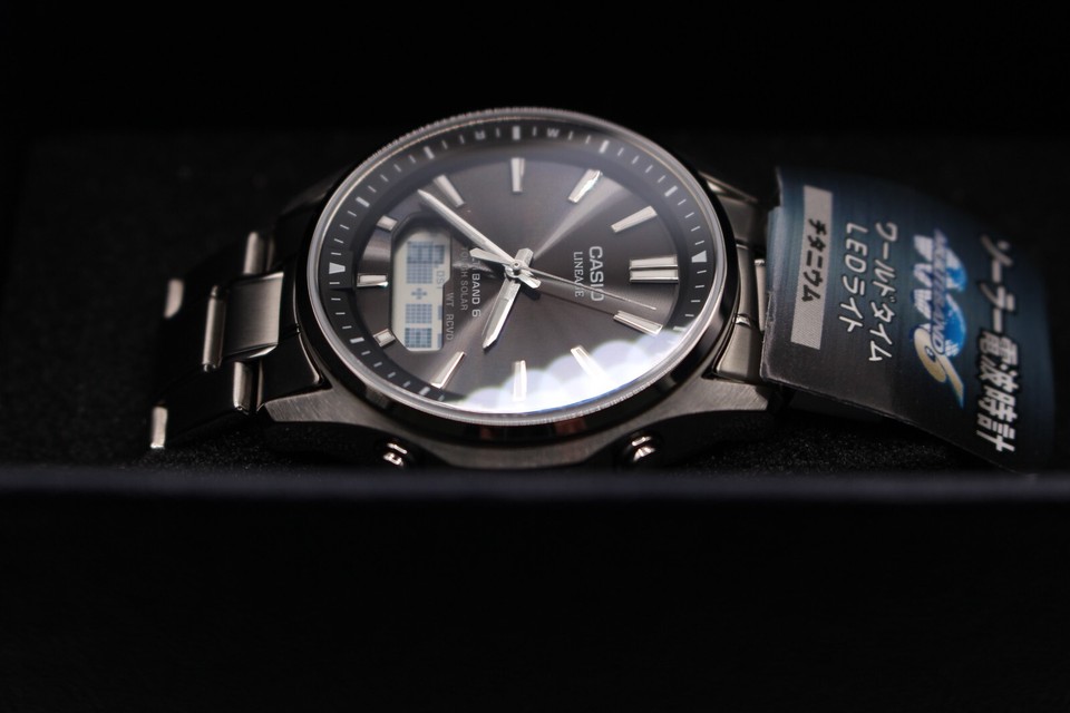 CASIO LINEAGE LCW-M100TSE-1AJF Solar Radio Titanium Men Watch Silver ...