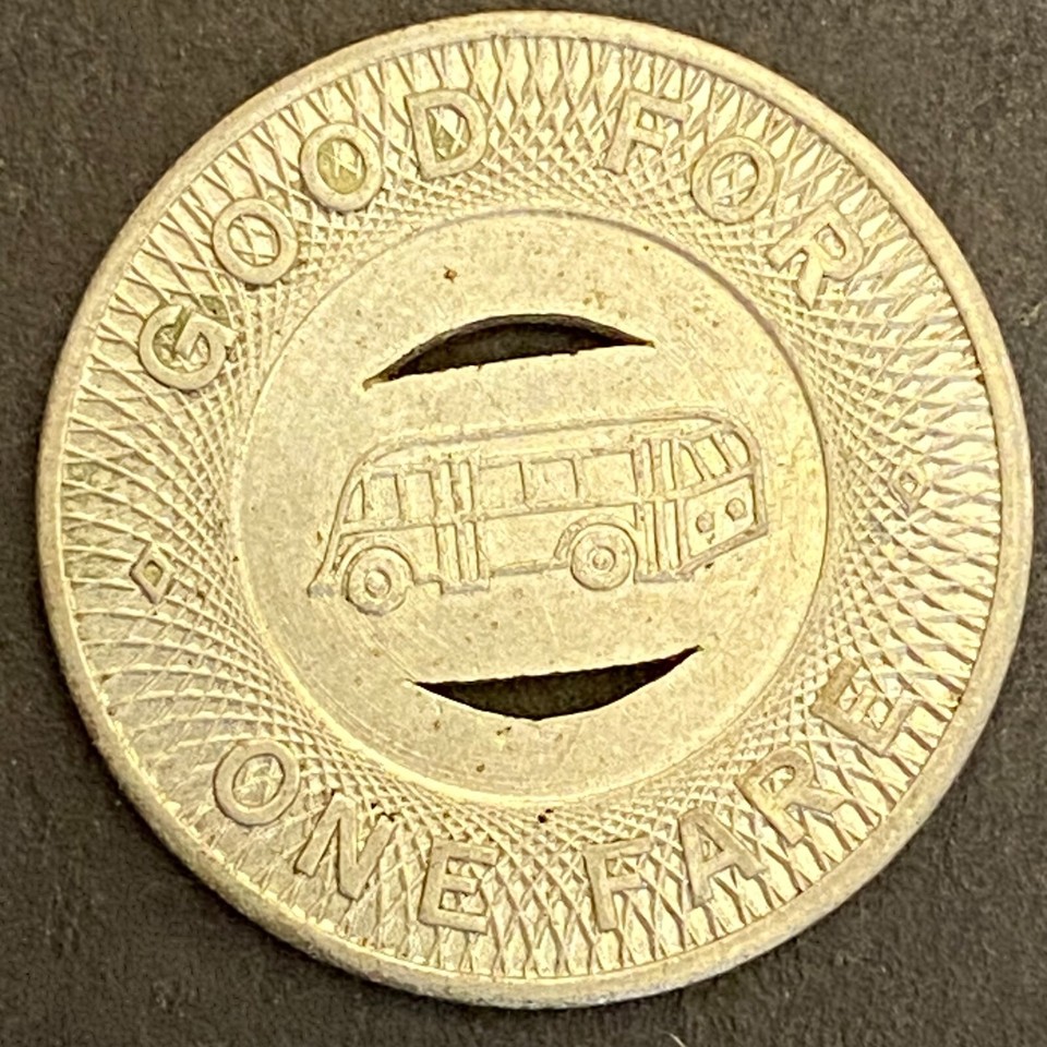 Conover Newton Bus Line (Newton, NC) G/F One Fare Token c1941 23mm VGC ...