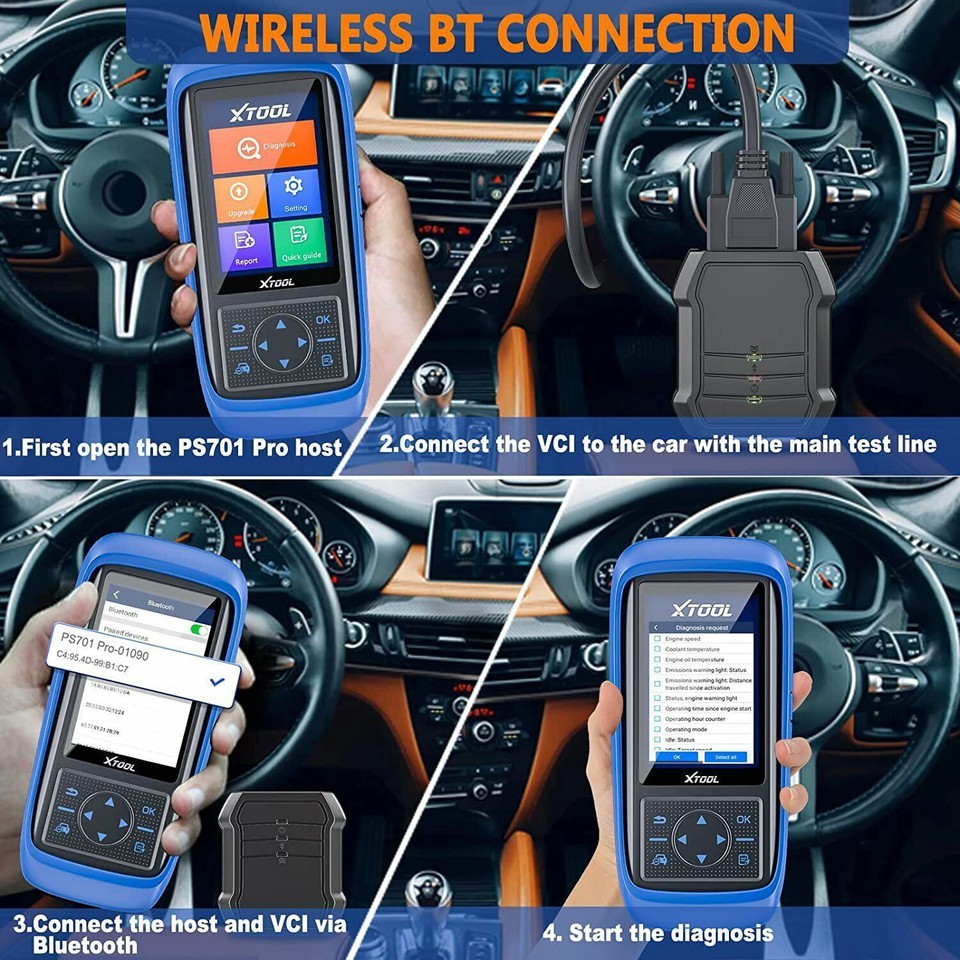 XTOOL PS701 PRO For NISSAN/Toyota Car OBD2 Scanner Bidirectional ...