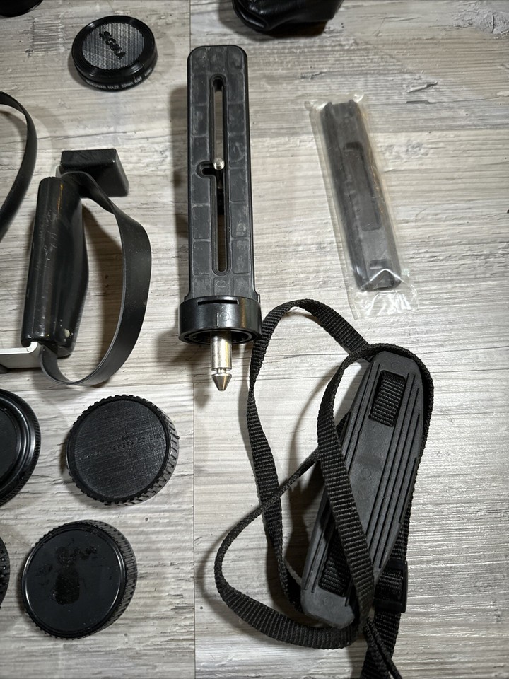 Vintage Camera Accessories Lot Lenses Caps Cords Viewers Handles Cases ...