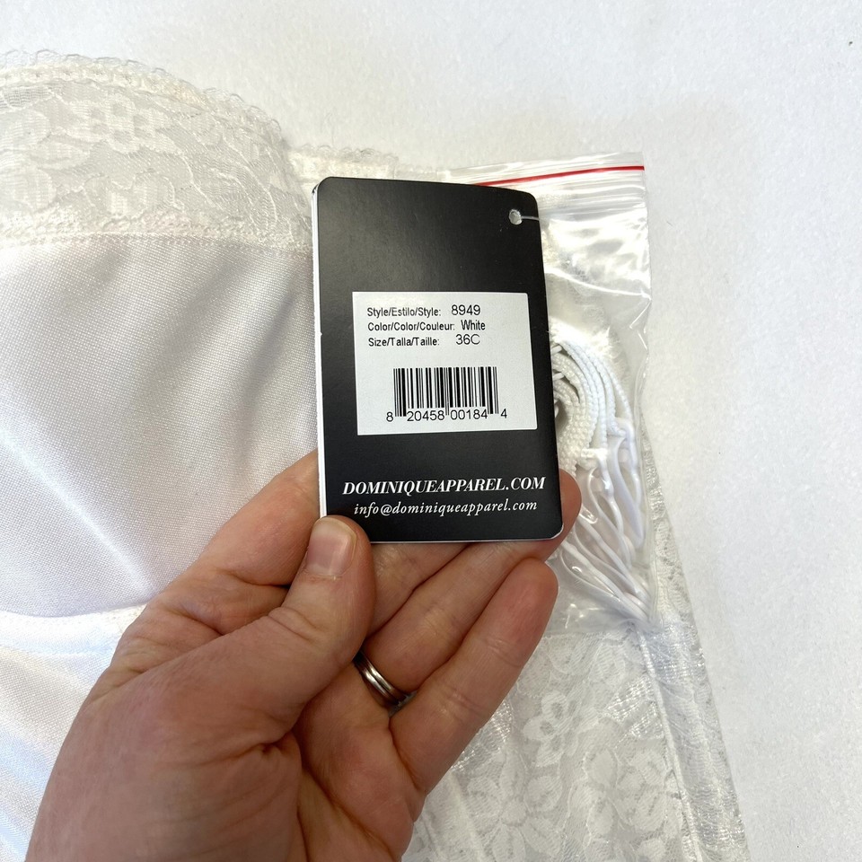 NWT White 36C Dominique Longline Lace Torsolette Bra - Women's # 8949 ...