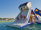 Inflatable Floating Water Trampoline Park Triangle Water Slide For ...