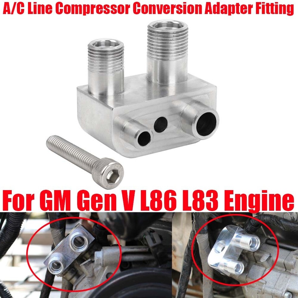 Swap Conversion A/C Line Compressor Adapter Fitting For GM Gen V L86 ...