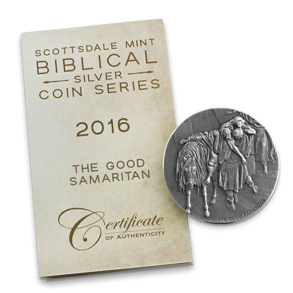 2016 2 oz .999 Silver Coin - The Good Samaritan - Biblical Coin Series ...