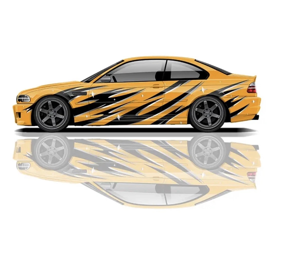 Vinyl Flame Graphics Car