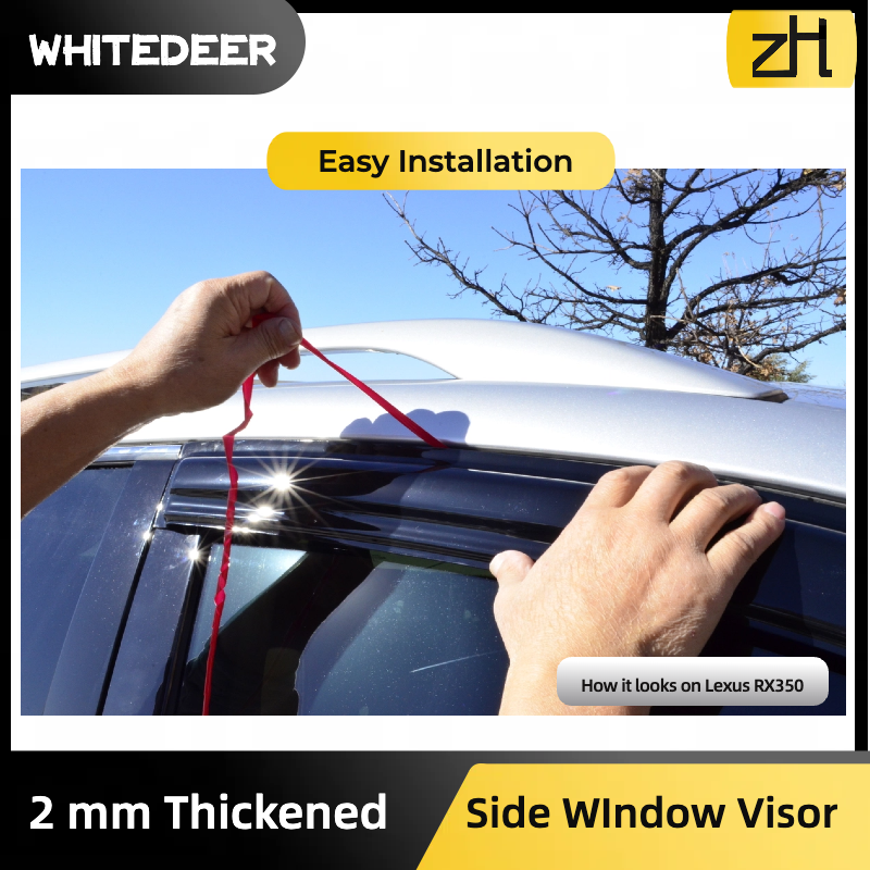 2008-2011 Ford Focus Side Window Visor Sun Rain Deflector Guard | Black ...