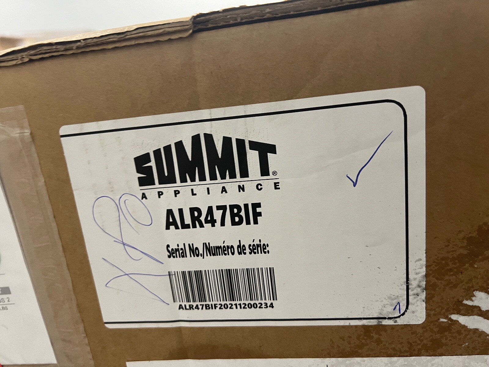 Summit Mini Fridge ALR47BIF 19.88"W Reach-In Undercounter Refrigerator ...