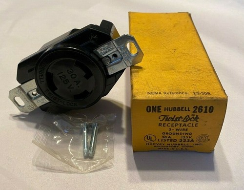 Hubbell 2610 Twist Lock Receptacle 3 Wire Grounding 30a 125v for sale ...