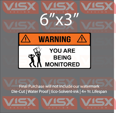 Warning You are Being Monitored Bumper Sticker Funny surveillance ...