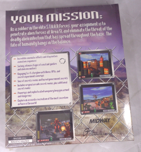 Area 51 Atari GT Interactive 1995 PC CD-ROM Computer Video Game Big Box ...