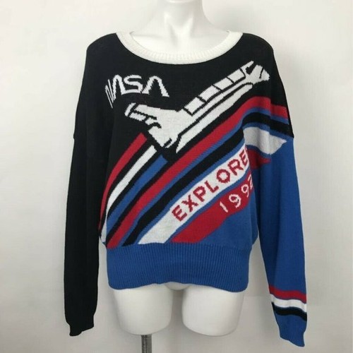NASA EXPLORER 1992 SPACE SHUTTLE UNI Sweater Sweatshirt RETRO CREW NECK ...