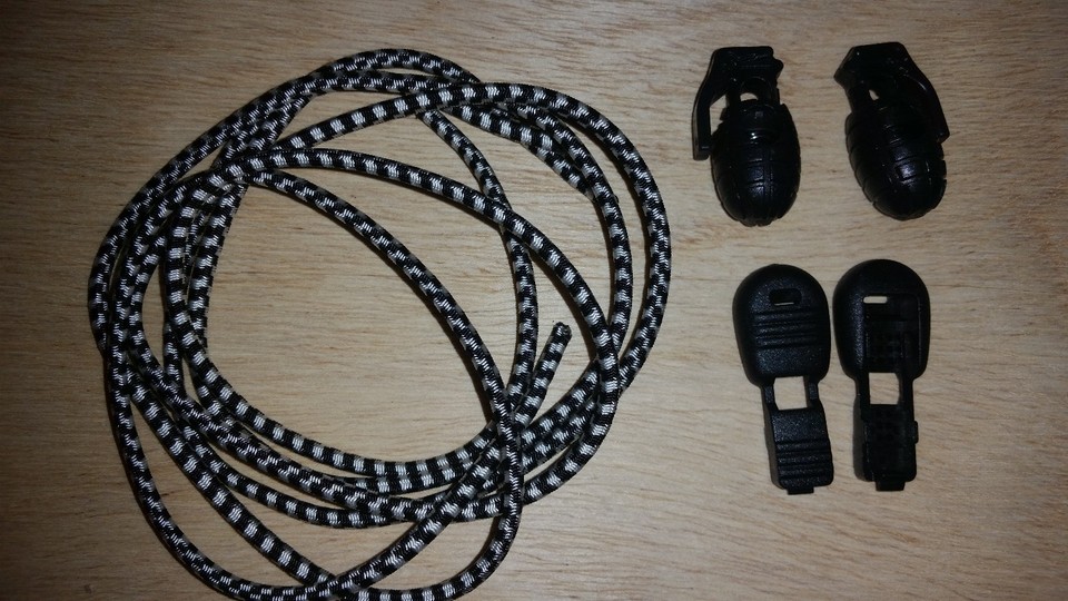 No Tie Elastic Shock Cord Bungee Lock Shoe Laces Work Boots Hiking ...