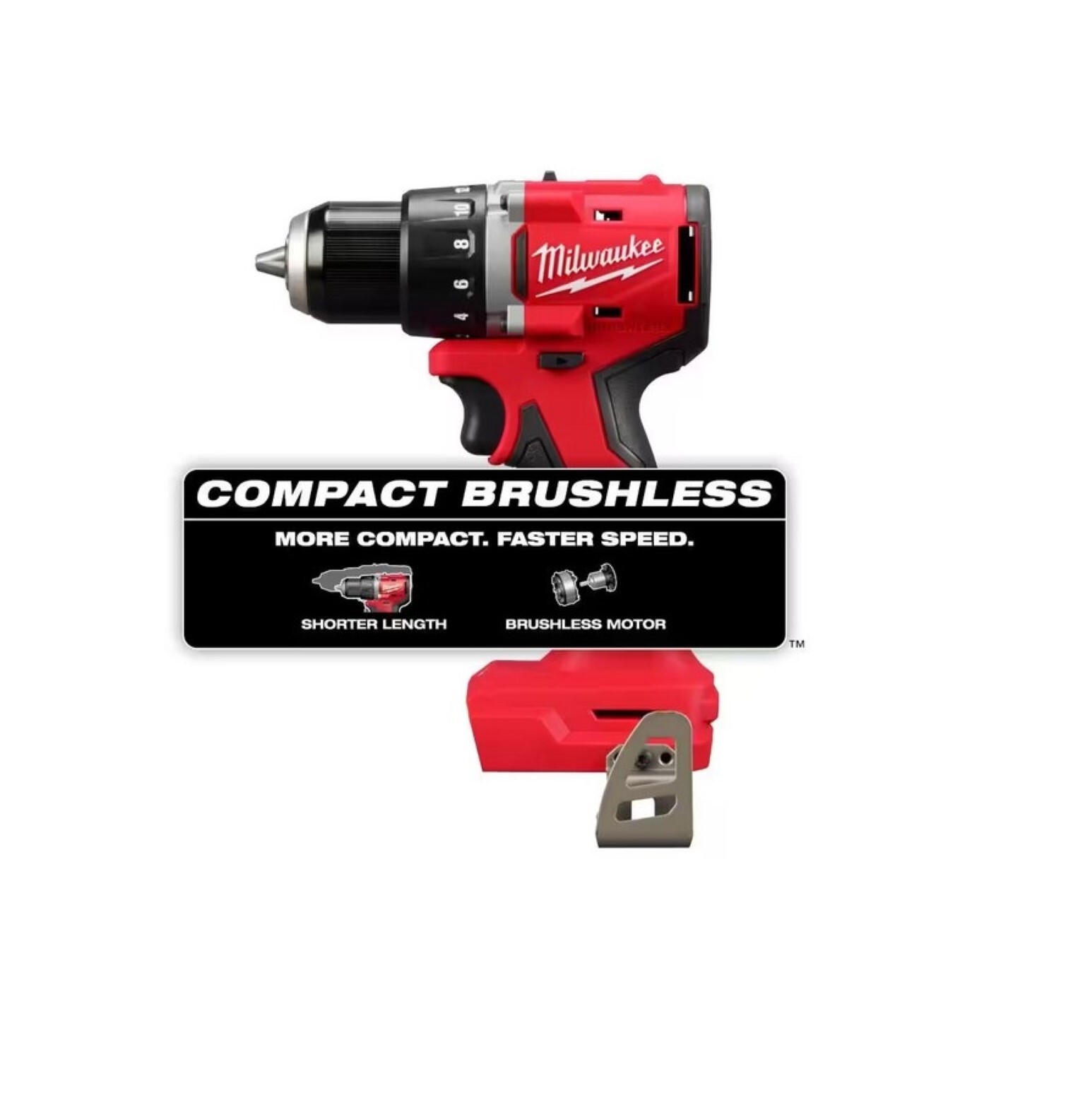 Milwaukee 3601-20 M18 18V 1/2" Compact Brushless Drill Driver ...