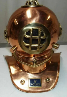 Authentic Copper Rolex Mini Diving Helmet Watch Display | eBay