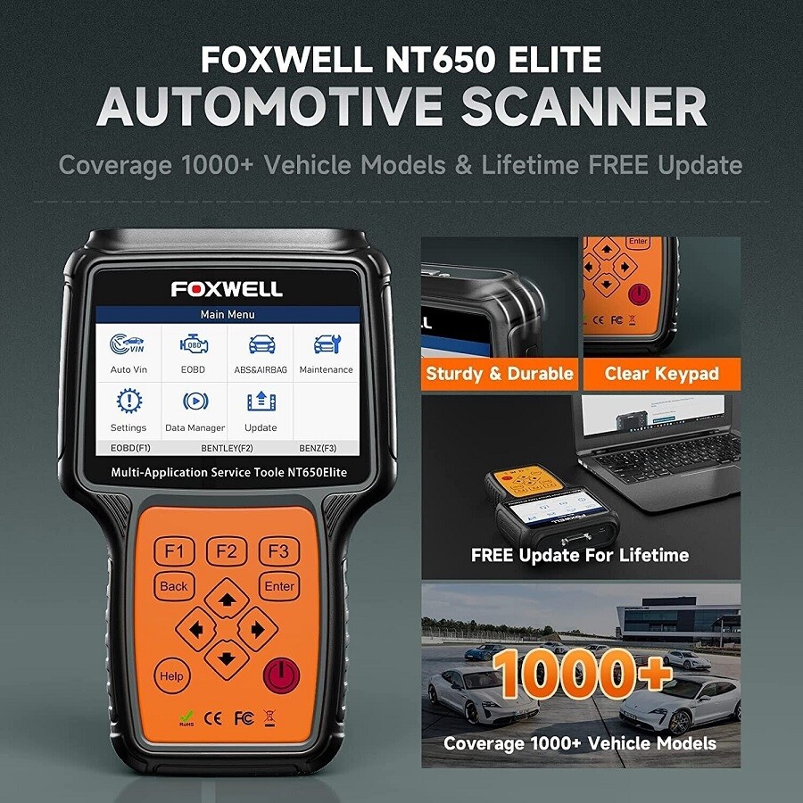 FOXWELL NT650 Elite Car Scanner ABS SRS Engine Diagnostic Tool OBD2 Code Reader | eBay