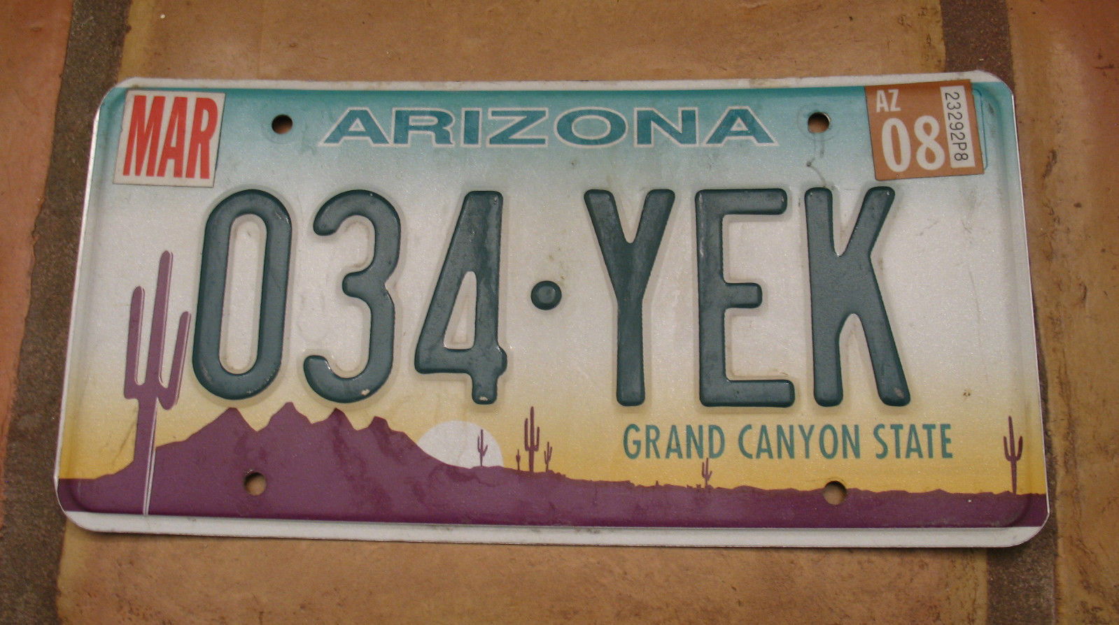 2 - ARIZONA EMBOSSED GRAPHIC BASE LICENSE PLATE 034-YEK | eBay