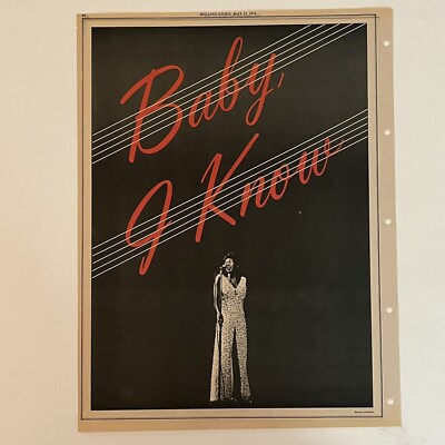 . Aretha Franklin Baby I Know 1974 14"x10.5" Poster Type Advertisement ...