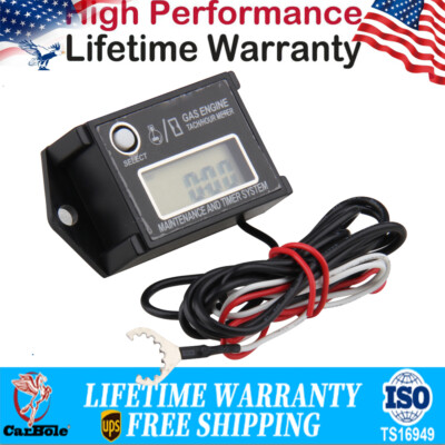 Waterproof Digital Tiny Tachometer Tach Hour Meter Spark Timer ...