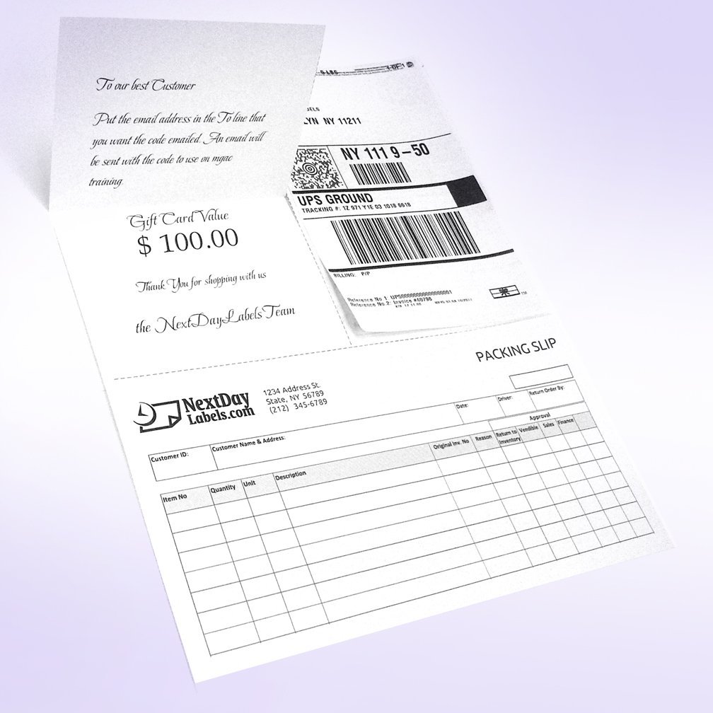Integrated Card Form and Label Combination (1 Sample Pack of 25 Sheets ...