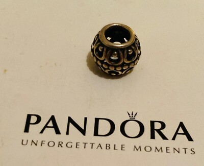 Pandora retired openwork round abstract charm with beaded dot pattern ...