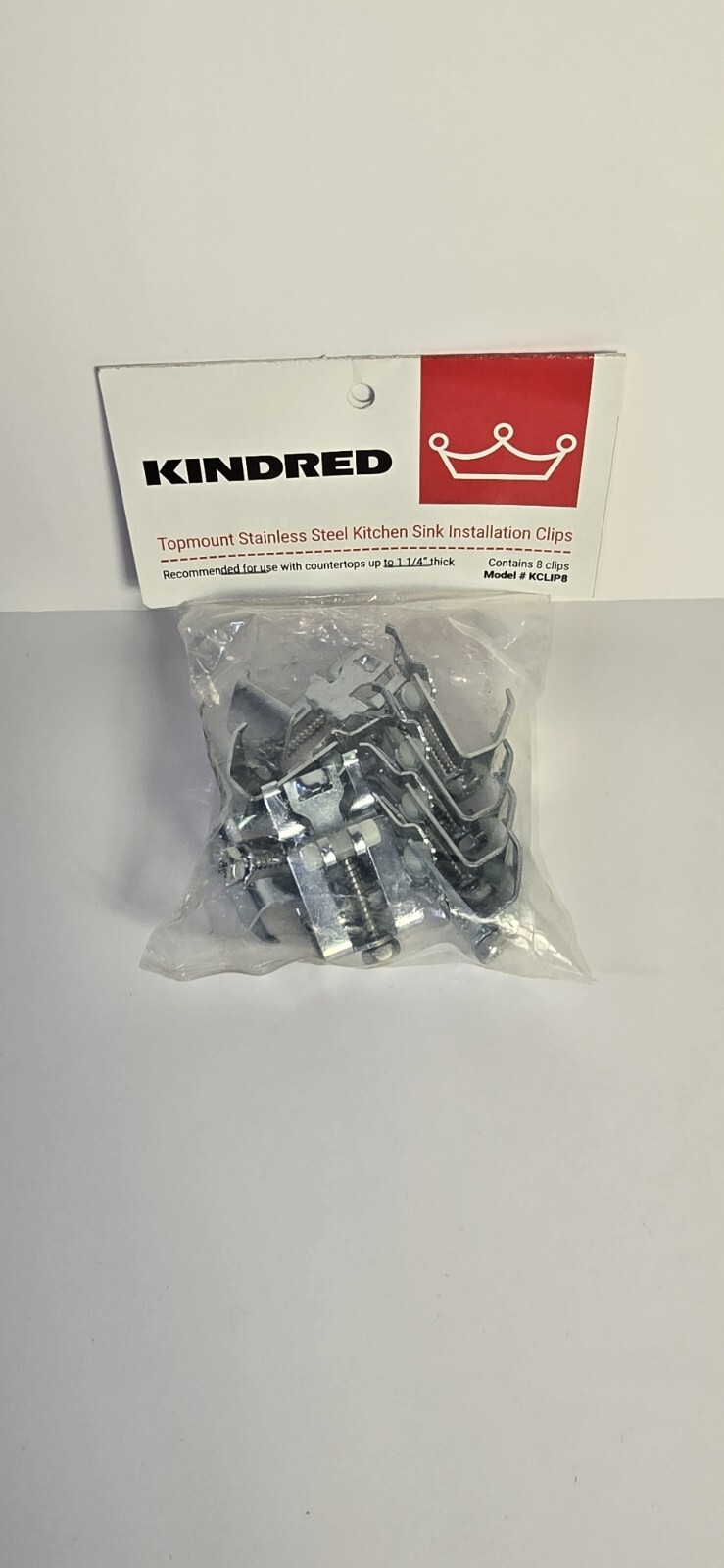 Kindred KCLIP8 Topmount Sink Mounting Clips Stainless Steel ...