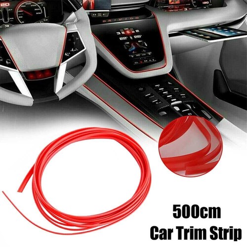 Universal Car Molding Trim Door Panel Edge Gap Red Strip Cover Decor ...