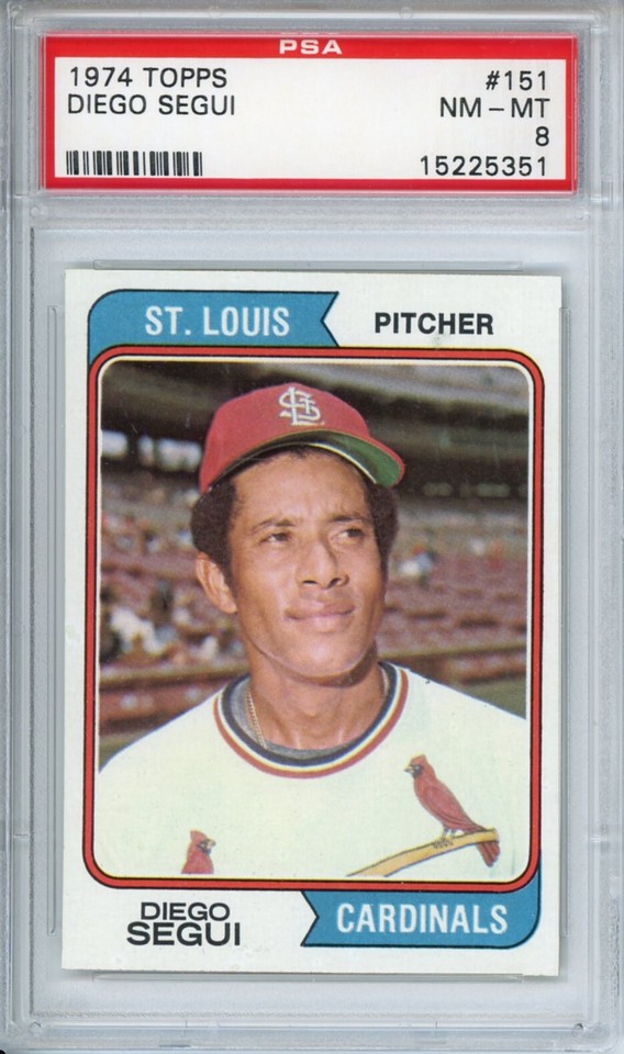 1974 Topps * DIEGO SEGUI * Card #151 * PSA 8 * St. Louis Cardinals ...
