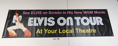 Elvis '72 Vintage Style Concert Stage Banner VERY RARE to promote movie ...