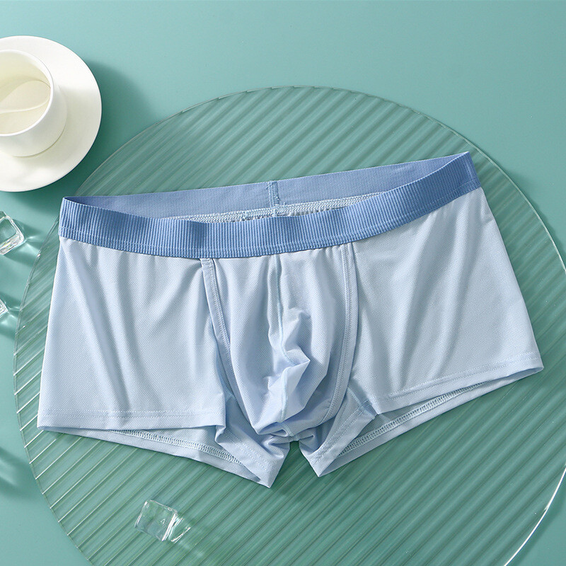 Sexy Men's Cool Breathable Underwear Soft Ultra-thin Boxer Brief Trunks ...