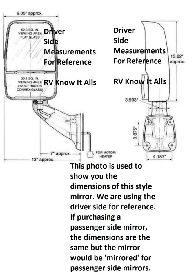 713808 Velvac RV Chrome Passenger Side Heated Remote Controlled Mirror | eBay