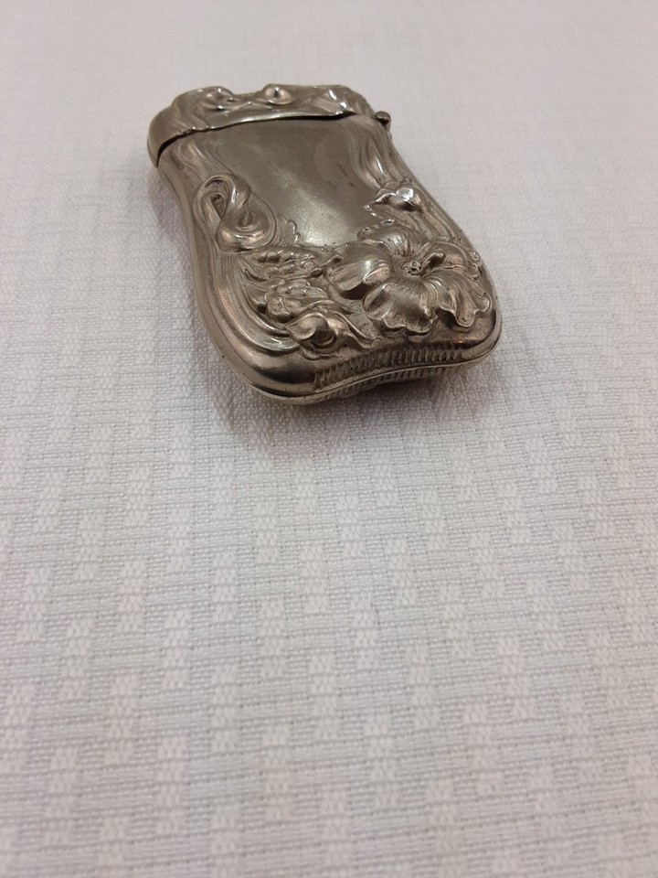 Vintage German Silver Onate Floral Design Match Safe Vesta | eBay