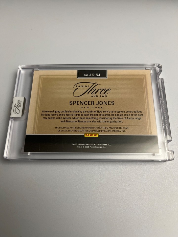 2025 Panini Three And Two Spencer Jones Jersey Auto /10 & /99 JK-SJ ...