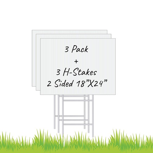 Blank Yard Garden Signs W/Stakes│H-Shape Blank Ground Sign & Holder ...