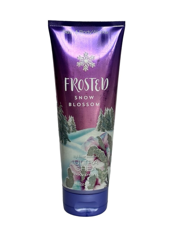 BATH & BODY WORKS FROSTED SNOW BLOSSOM ULTRA SHEA BODY CREAM 8 OZ NEW ...