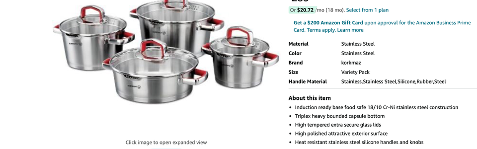 Korkmaz Vertex 8 Piece Cookware Set A1971 New in box | eBay