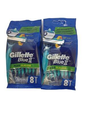 New GILLETTE BLUE 2 PLUS SLALOM MEN'S RAZOR ( 3× 8 ) | eBay UK