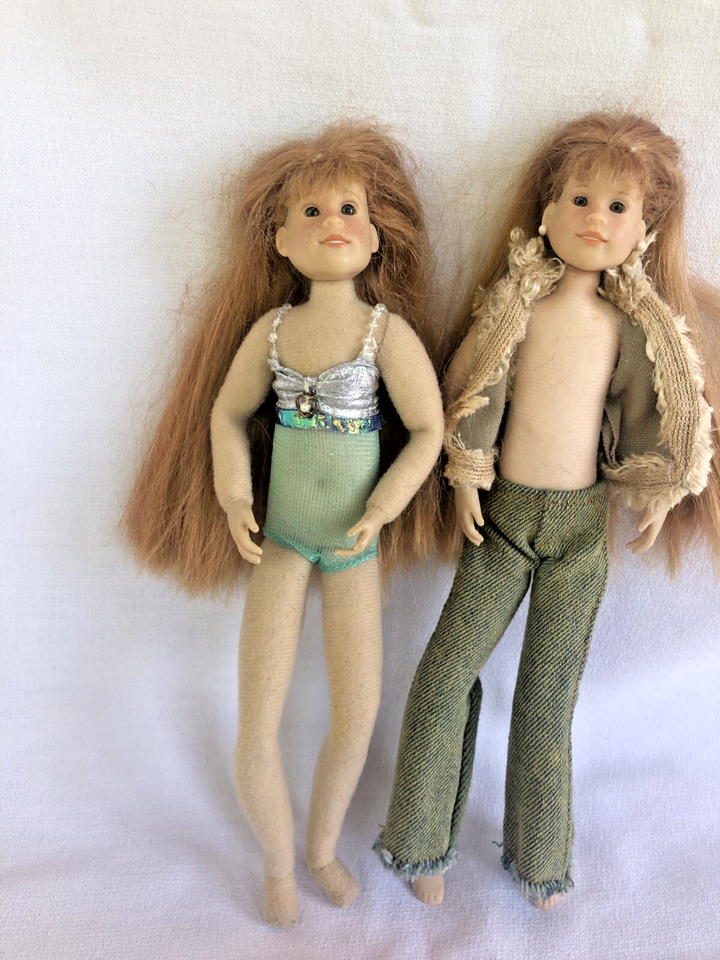 Lot of 2 Vtg Only Hearts Club Soft Body Posable 9" Dolls, Clothing and ...